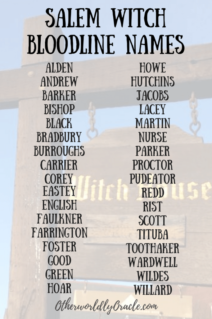 Ancestral Witchcraft Witch Bloodline Names From Salem Scotland Ancestral Witchcraft Witch Bloodline Names From Salem Scotland