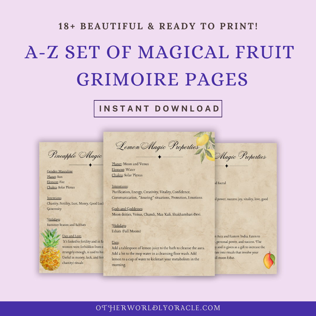 Fruit Magic Grimoire Pages (Set of 18 DOWNLOADABLE Files ...
