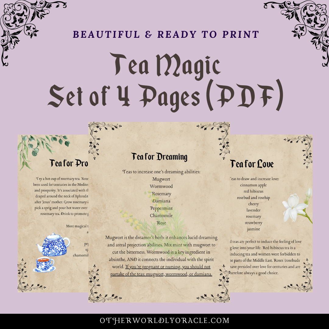 Tea Magic Basics Grimoire Pages (4): DOWNLOADABLE PDF