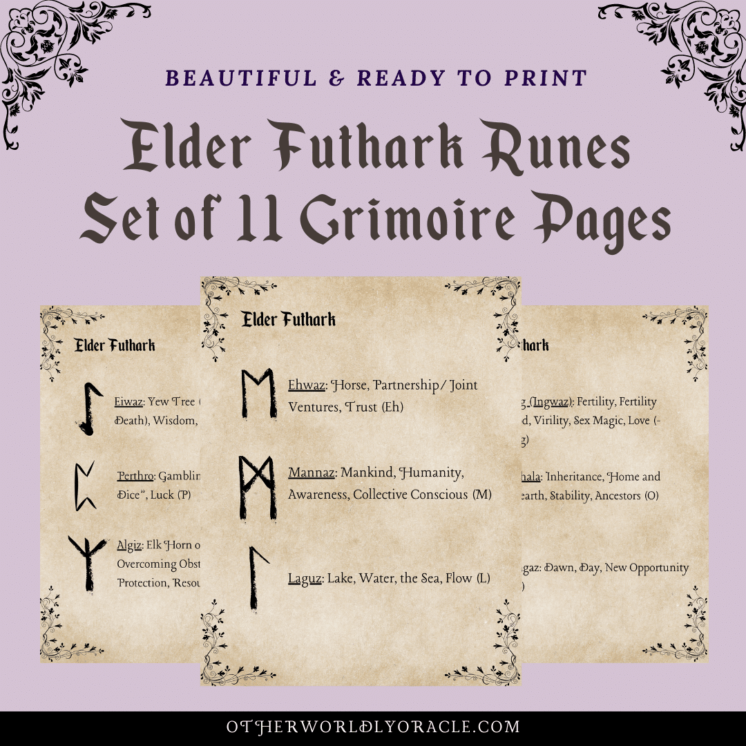 Elder Futhark Runes Grimoire Pages (11): DOWNLOADABLE PDF