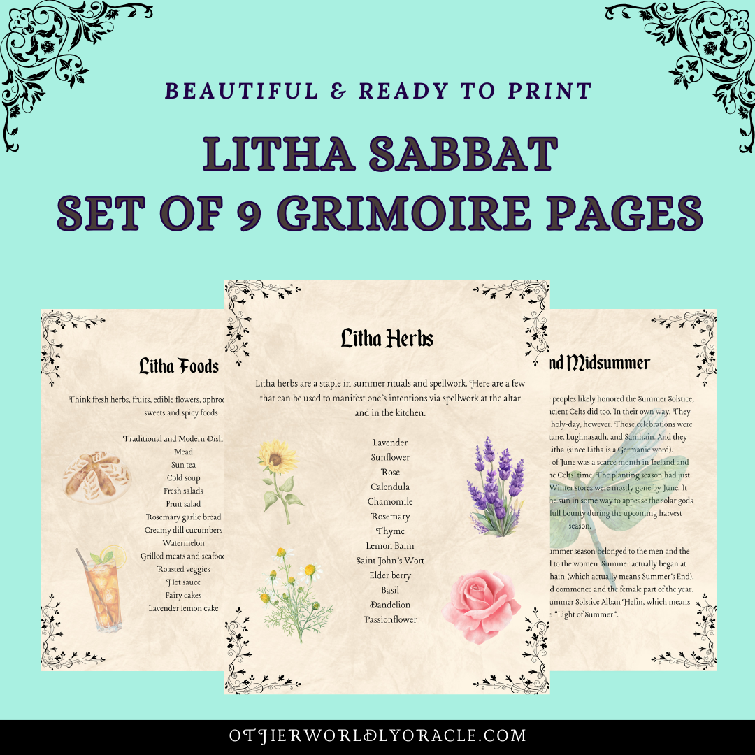 Litha Sabbat Grimoire Pages (9): DOWNLOADABLE PDF